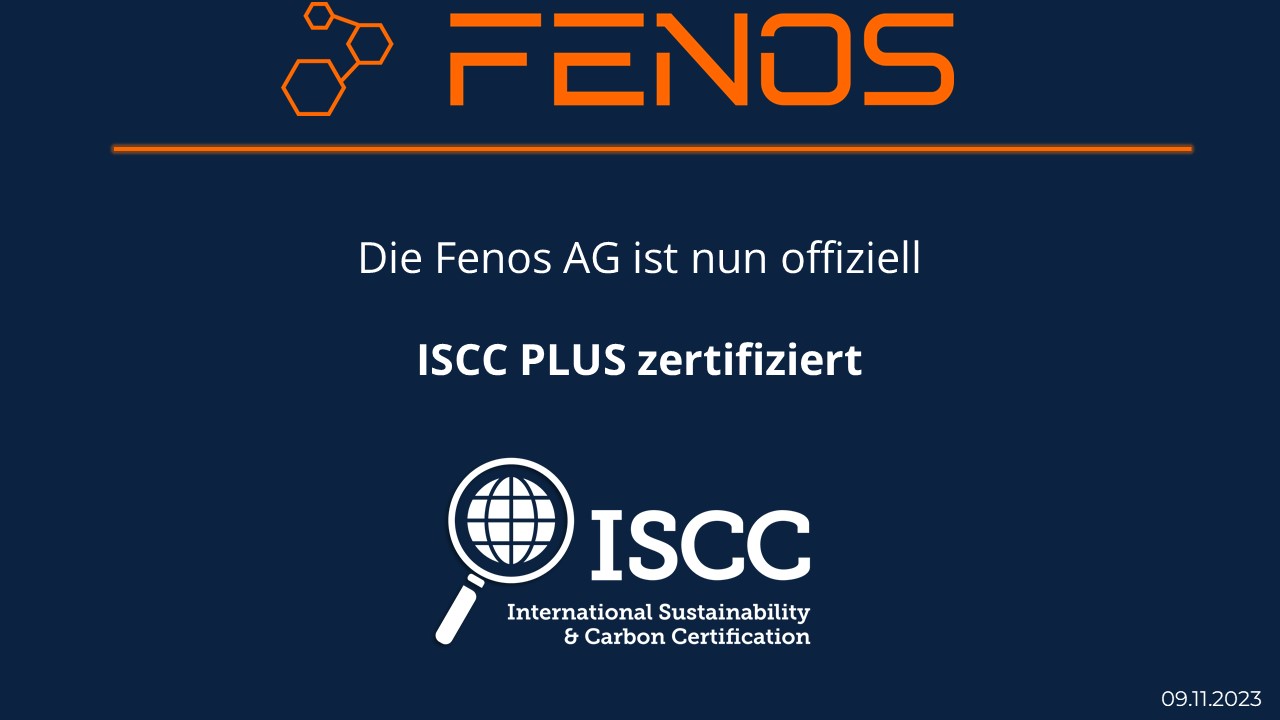 Die Fenos AG ist nun offiziell ISCC PLUS zertifiziert - FAPU